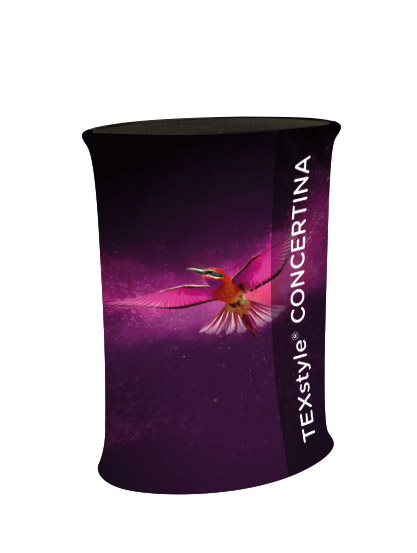 TEXstyle Concertina Pop Up Counter - Oval - Innotech